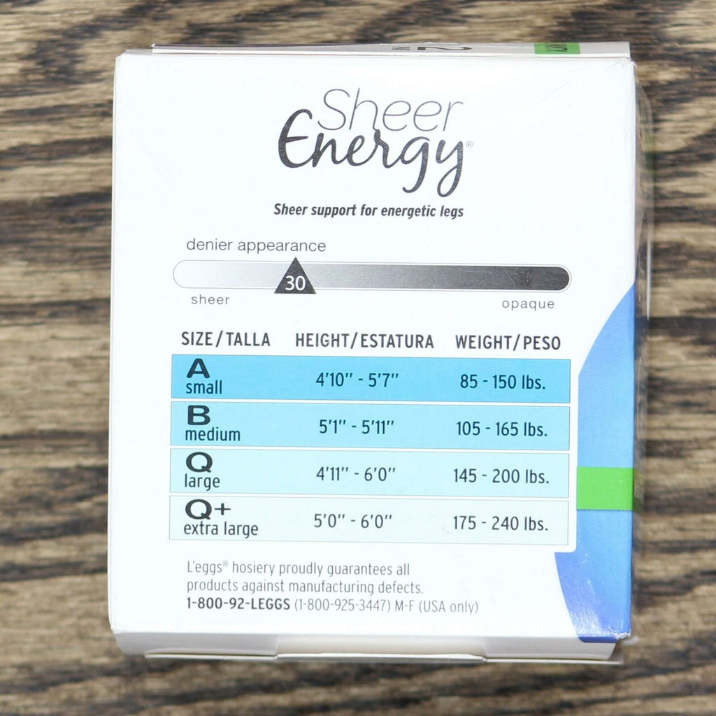 L'eggs Sheer Energy Women's All Sheer 2 Pack Pantyhose. 30800 ...
